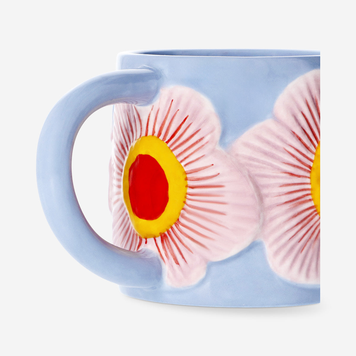 MUG WITH HANDLE WITH LARGE EMBOSSED FLOWERS | Flying Tiger Türkiye