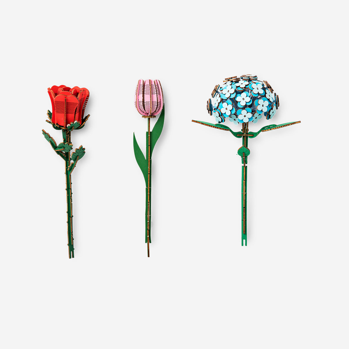 WOODEN FLOWER CRAFT - 3 STEM BOUQUET VALENTINES | Flying Tiger Türkiye